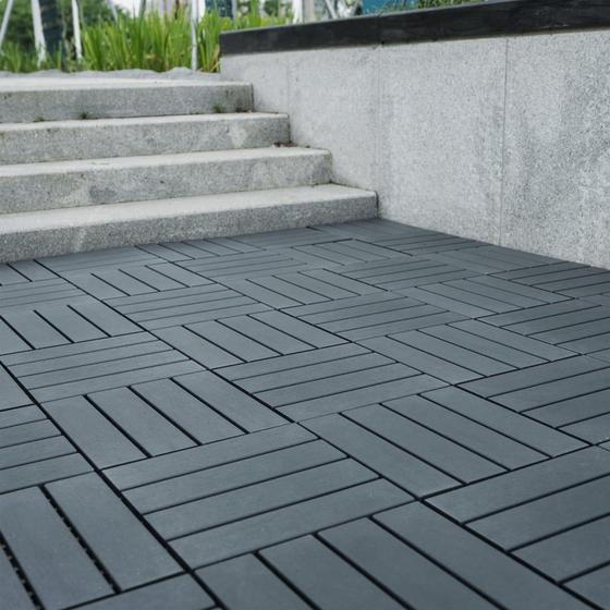 Kit 12 Peças Deck Modular Plastico 30x30 Piscinas Varanda Jardim Sacada ...