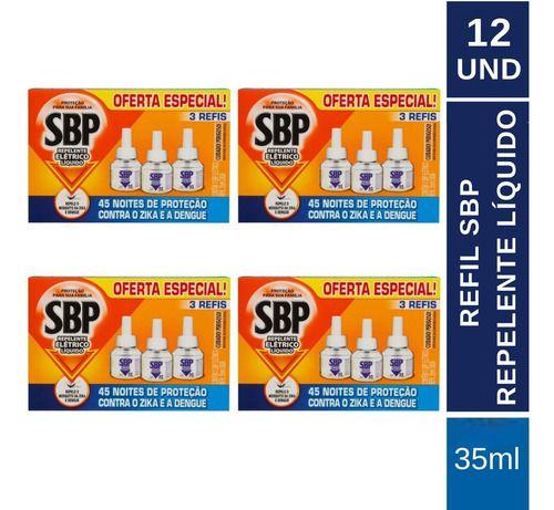 Kit 12 Repelente Líquido Refil Sbp Elétrico 35ml 45 Noites - Repelente ...
