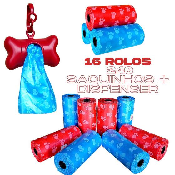 Kit 12 rolos 240 Saquinhos Cata Caca Coco Pet Gato Cachorros - Lojas ...