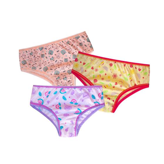 Kit 12 Roupa Intima Juvenil Calcinha Estampada 10 Anos Empório Da Roupa Roupa Íntima