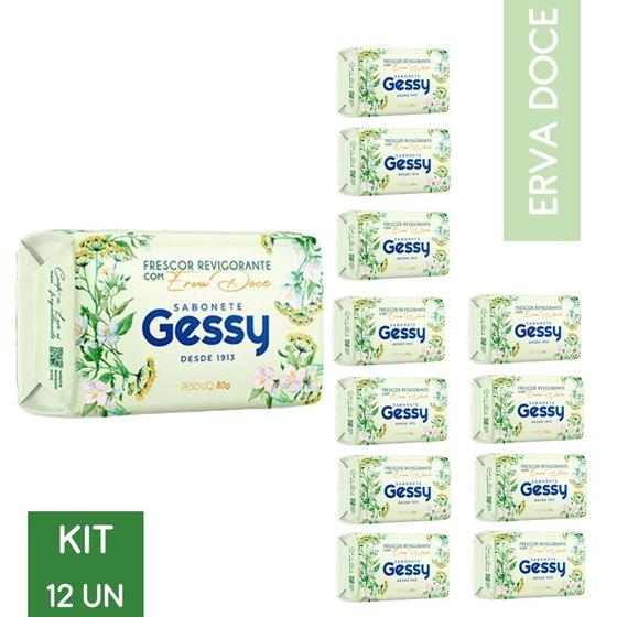 Kit 12 Sabonetes Gessy Frescor Revigorante Erva Doce 90g - Sabonete ...