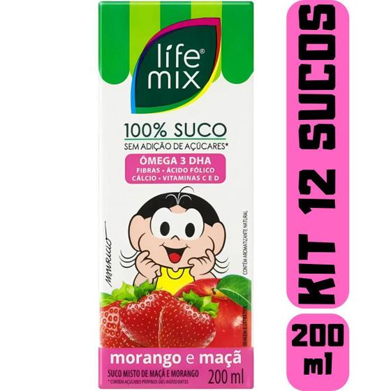 Kit 12 Sucos Life Mix Kids 200Ml Turma Da Mônica Morango - Suco ...