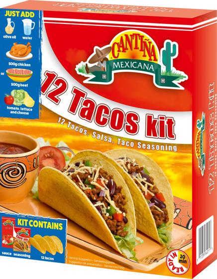 Kit 12 Taco Shells + Molho + Tempero Cantina Mexicana 325g - Alimentos ...