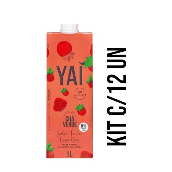 Kit 12 Un Cha Verde Frutas Vermelhas Zero Acucar Yai 1L - Chá Verde ...