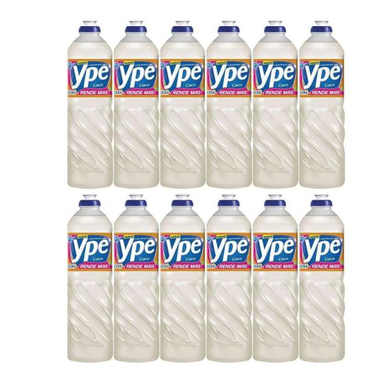 Kit 12 Unidades Detergente Ype Líquido Coco 500Ml - Detergente ...