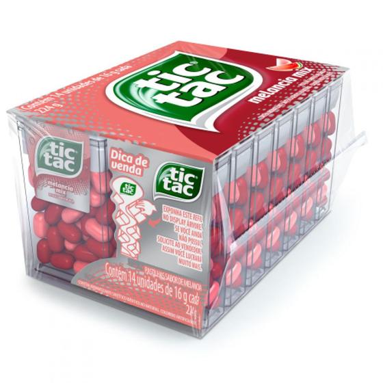Kit 14 Pastilha Bala Tic Tac Sabor Melancia 16g X 224g - Balas - Magazine Luiza