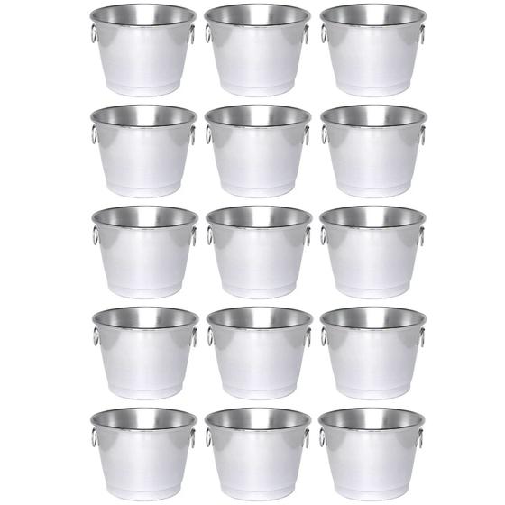 Kit 15 Balde Gelo Aluminio Polido Liso 5 Litros Bar Festa - Terramada ...