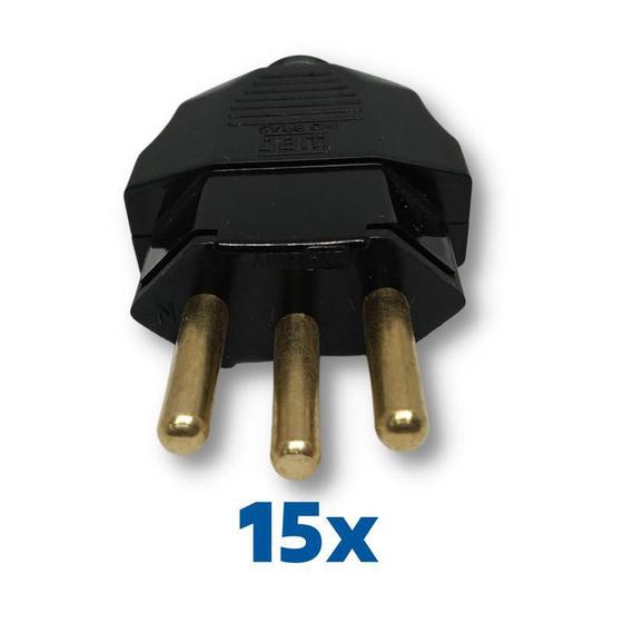 Kit 15 Plug Tomadas Macho Preto 20A 250V 180 Graus - WEG - Plugs e ...