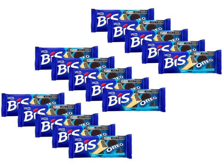 Kit 15 Unidades Chocolate Bis Oreo Branco 100,8g - Cada Lacta - Bis ...
