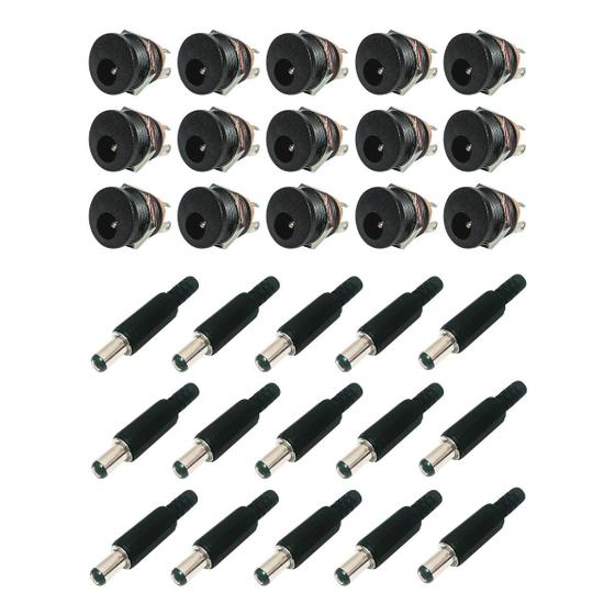 Kit 15 Unidades Conector Plug De Energia P4 Macho + 15 Unidades Plug ...