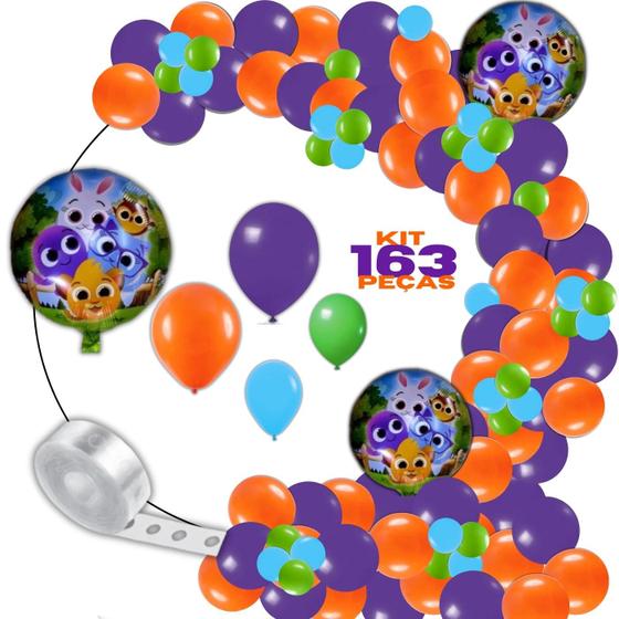 Kit 163pçs - Kit Arco de Balão Bolofofos: 160 Balões Bexigas N9 e N5 ...