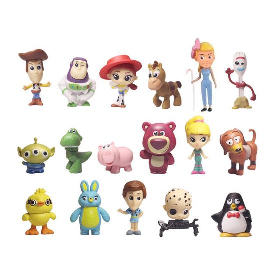 Kit 17 bonecos toy story woody buzz jessie rex disney miniaturas ...