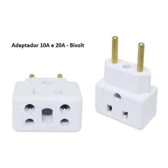 Kit 2 Adaptador Bob Esponja Para Adaptar Tomada 20A 16A 10A Secador Forno Microondas 2 Pinos ...