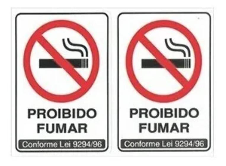 Kit 2 - Adesivos Proibido Fumar 2 Unidades - Placa de Sinalização de ...