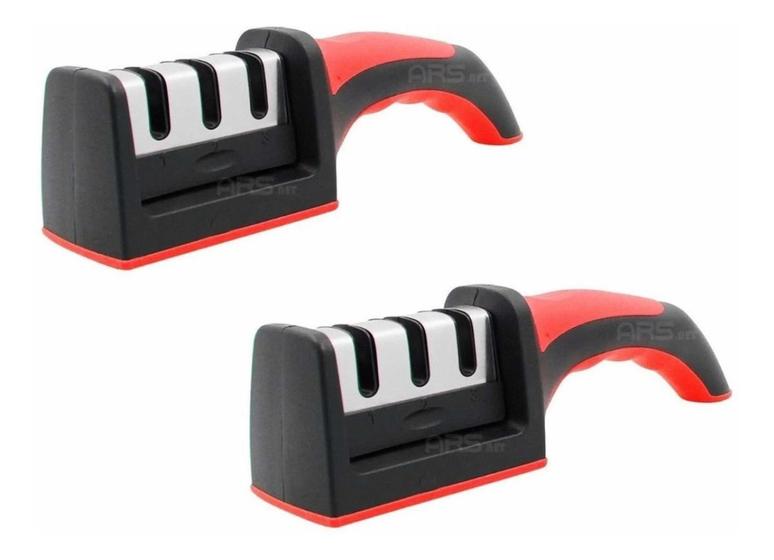 Kit 2 Amolador Faca Afiador De Facas Profissional 3estagios - Top útil ...