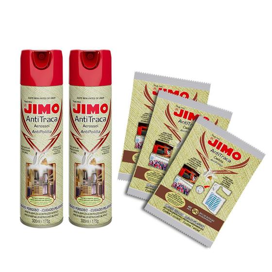Kit 2 Anti Traça Jimo 300ml + 3 Cartelas Anti Traça Jimo - Inseticidas ...
