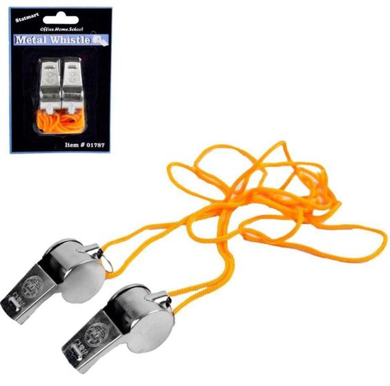 Kit 2 apitos de metal com cordão - Daterra - Apito Esportivo - Magazine ...