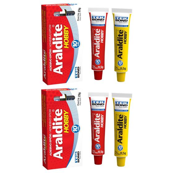 Kit 2 Araldite Hobby Cola Epóxi 10 Minutos 23gramas Tek Bond - Liquida ...