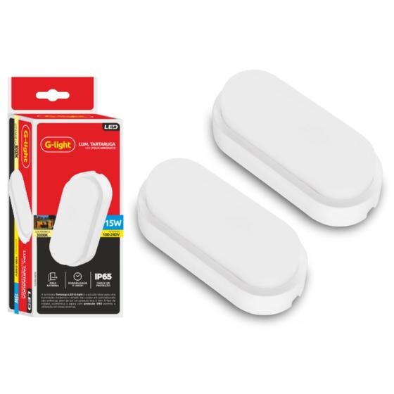 Kit 2 Arandela Tartaruga Led Luminária 15W Ip65 Bivolt Interna/Externa Luz Amarela 3000K ...