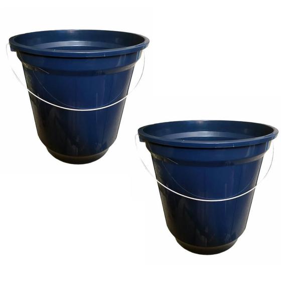 Kit 2 Baldes Com Alça De Ferro 20L Multiuso Azul Arqplast - Balde de ...