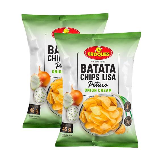 Kit 2 Batata Chips Lisa Croques Onion Cream 45g - Salgadinhos e ...
