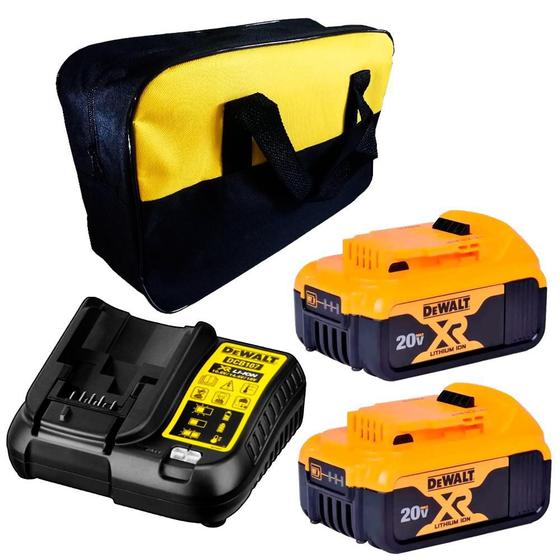 Kit 2 Baterias 5,0Ah 20V com Carregador Bivolt DCB205-B3 DEWALT + Bolsa ...