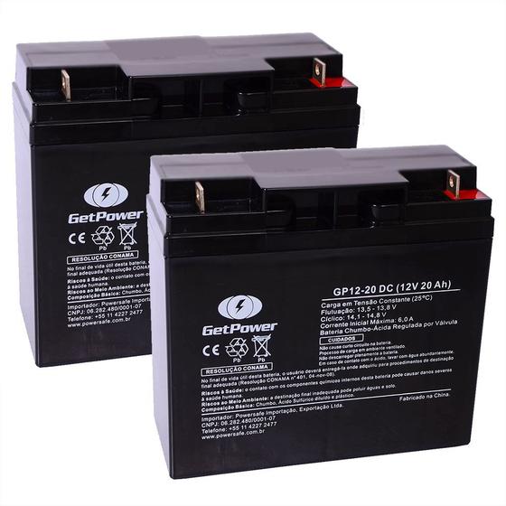 Kit 2 Baterias Seladas GetPower 12V 20ah - Ciclo Profundo - GET POWER ...