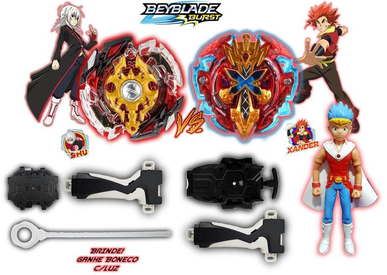 Kit 2 Beyblade Burst 2 Lançador 2 Grip God Spriggan Xcalius - Tornado ...