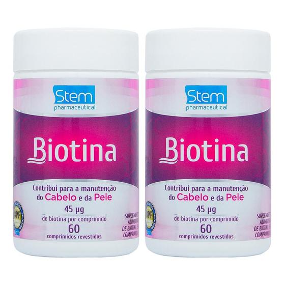Kit 2 Biotina 60 Comprimidos Stem Pharmaceutical - STEM NOVALATINA ...
