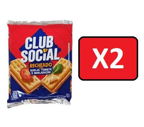 Kit 2 Biscoitos Club Social Recheado Queijo, Tomate, Manjericão 106g ...