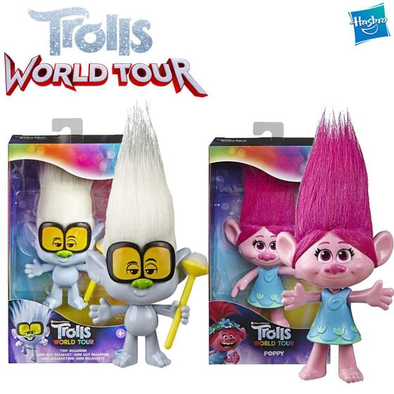 Kit 2 Boneca Poppy Trolls World Tour Figura Básica - Hasbro - Bonecas ...