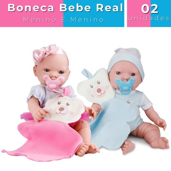 Kit 2 Bonecas Bebe Real Bebezinho Menina E Menino Newborn Roma - Roma ...