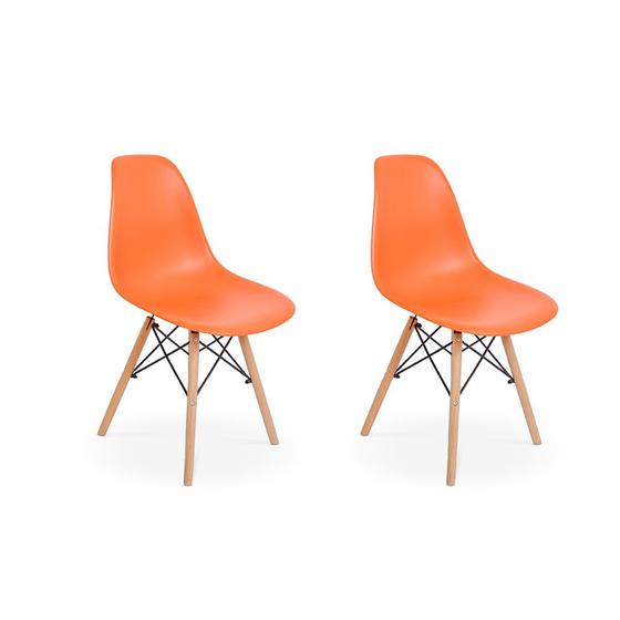 Kit 2 Cadeiras Charles Eames Eiffel Dkr Wood Design Laranja - Império Brazil - Móveis de Cozinha ...