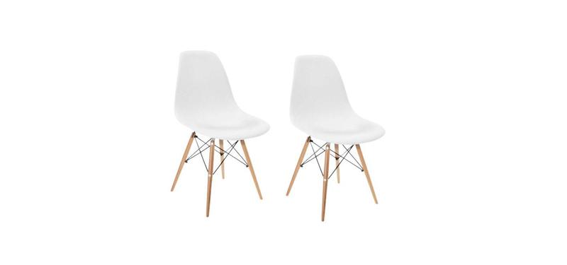 Kit 2 Cadeiras Charles Eames Wood Design Eiffel Branca - Homelandia ...