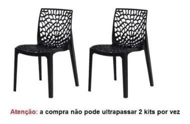 Kit 2 Cadeiras Gruvyer Para Sala Quintal Varanda Cor Preta - homelandia ...
