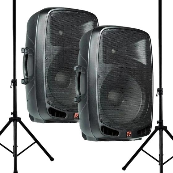 Kit 2 caixas Ativas Staner Ps1501 15 Conexão sem fio TWS - Megafone / Amplificador de Voz ...