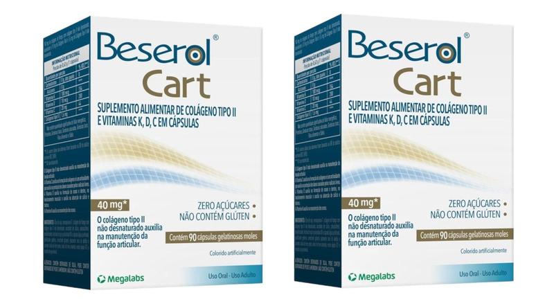 Kit 2 caixas Beserol Cart 40Mg 90 Cápsulas Gel Moles - Megalabs ...