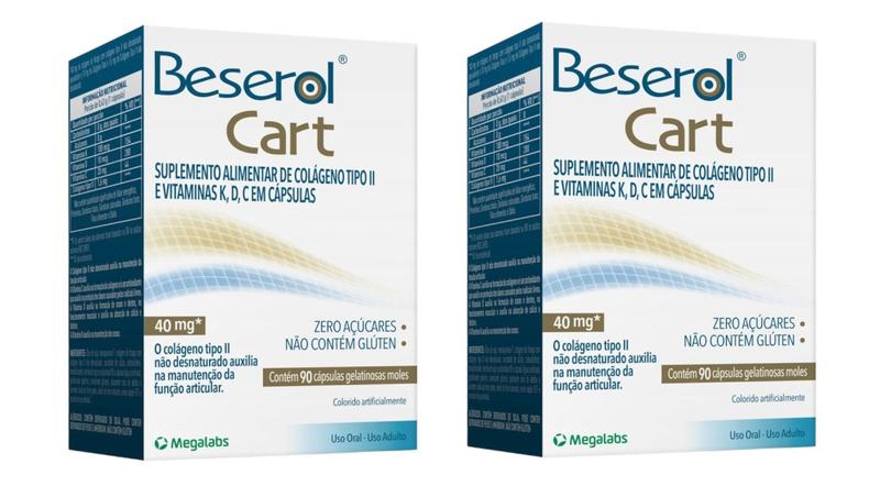 Kit 2 caixas Beserol Cart 40Mg 90 Cápsulas Gel Moles - Megalabs ...