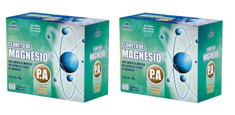 Kit 2 caixas Cloreto De Magnesio Pa Com 60 Capsulas 500Mg La San Day - La san-day - Cloreto de ...