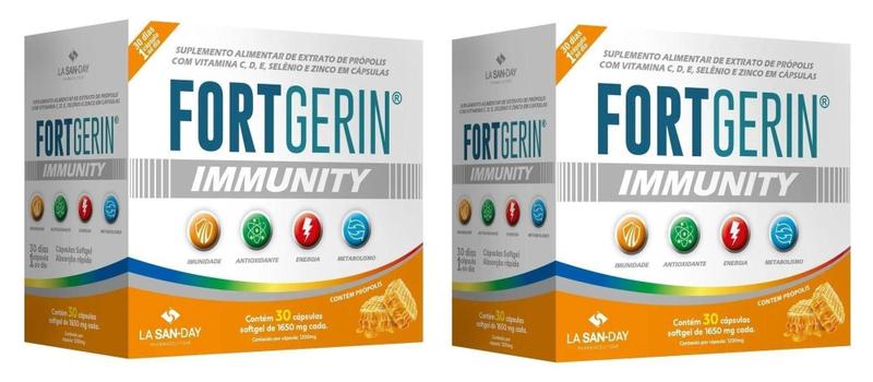 Kit 2 caixas Fortegerin Immunity 30 cápsulas softgel 1650mg - La san ...