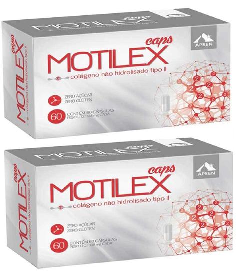 Kit 2 caixas Motilex Colágeno 40mg Com 60 Capsulas - Apsen - Colágeno ...