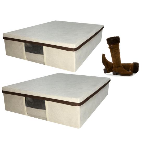Kit 2 Caixas Organizador Sapatos Botas Cano Longo Com Tampa E Visor ...