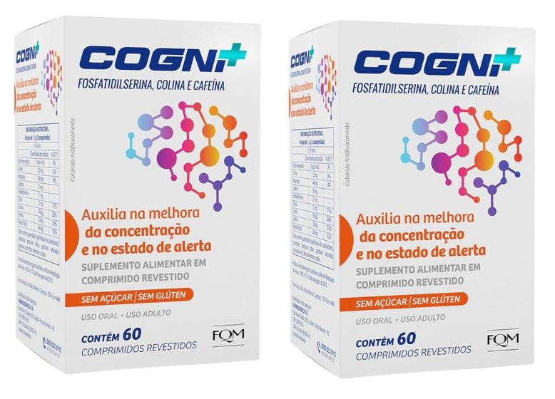 Kit 2 caixas Suplemento Alimentar Cogni Mais 60 Comprimidos - FQM - No ...