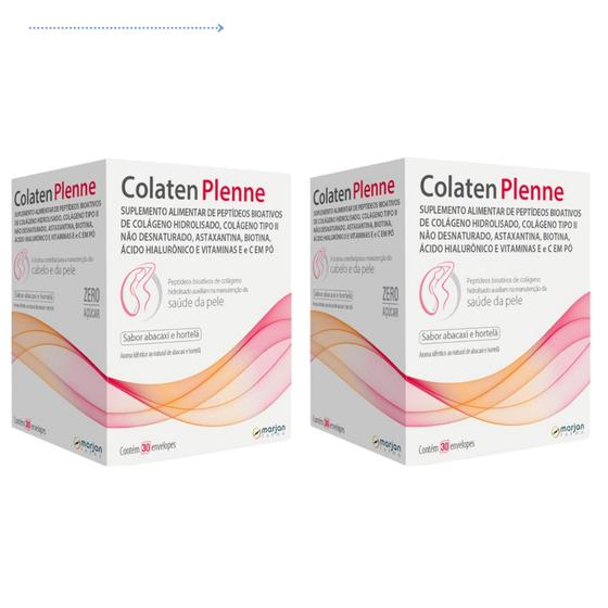 Kit 2 caixas Suplemento Alimentar Colaten Plenne 30 Envelope - Marjan ...