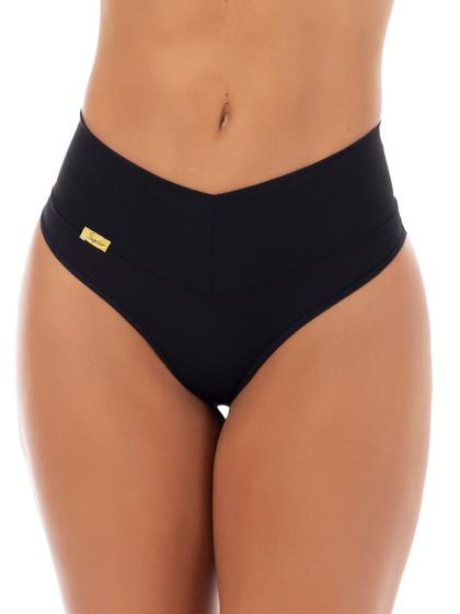 Kit 2 Calcinha Cinta Modeladora Cós Alto Fio Duplo Cintura Alta Tanga