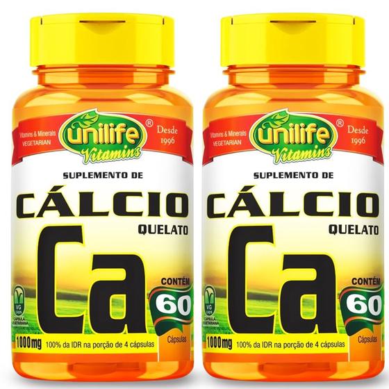 Kit 2 cálcio ca 60 caps de 500 mg unilife - Cálcio - Magazine Luiza