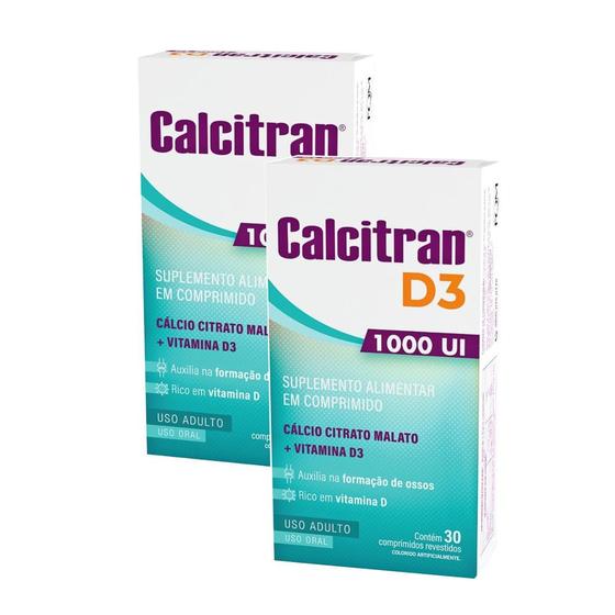 Kit 2 Calcitran D3 1.000UI 30 Comprimidos Revestidos - Vitaminas A-Z ...