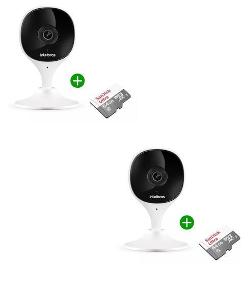 kit 2 Câmera Wifi Imx Mibo Full Hd Intelbras Branca C/ Cartao 64gb ...