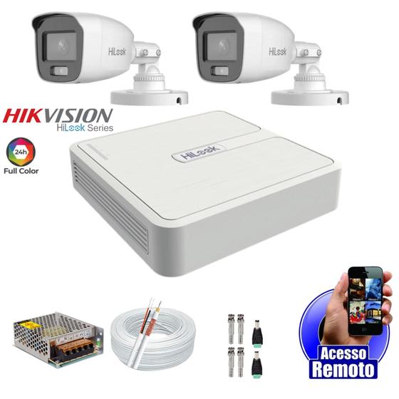Kit 2 Câmeras de Segurança Hilook Colorvu 20metros completo alta ...