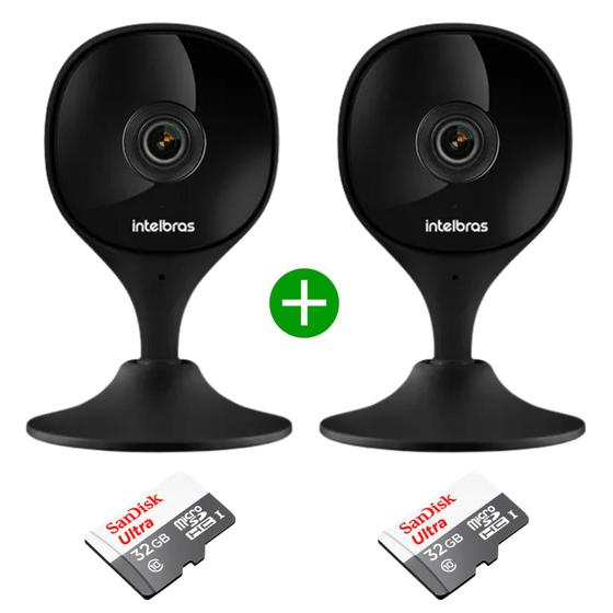 KIT 2 Câmeras de Segurança iMX Preta Wi-fi Full hd Intelbras com Cartão ...